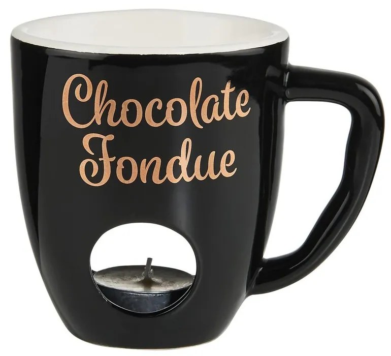 Butlers CHOCOLATE FONDUE Hrnek se 2 vidličkami - černá