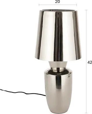 Kovová stolní lampa ve stříbrné barvě s kovovým stínidlem (výška 42 cm) Classy – Zuiver