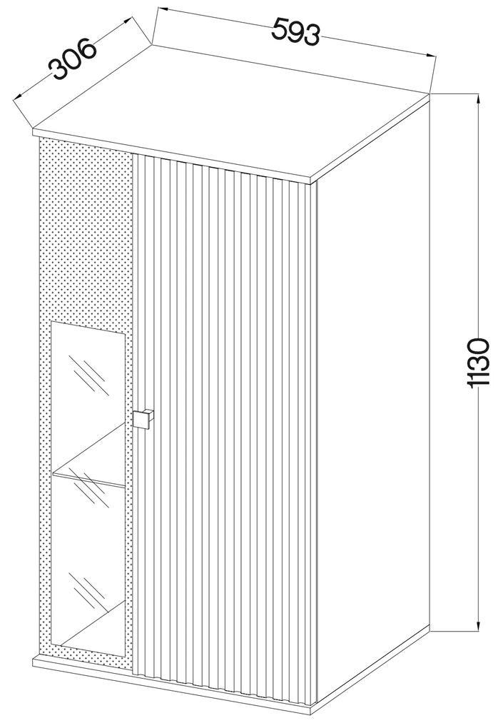Obývací stěna Saul (dub artisan + bílá) (bez osvětlení). 1047209