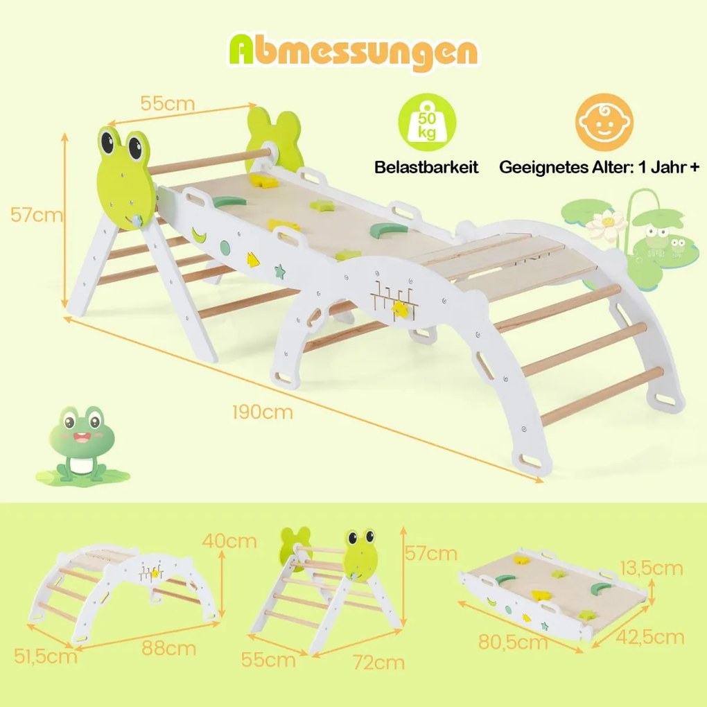Costway Sada 3 prolézačky se skluzavkou a šplhacím obloukem a oboustrannou