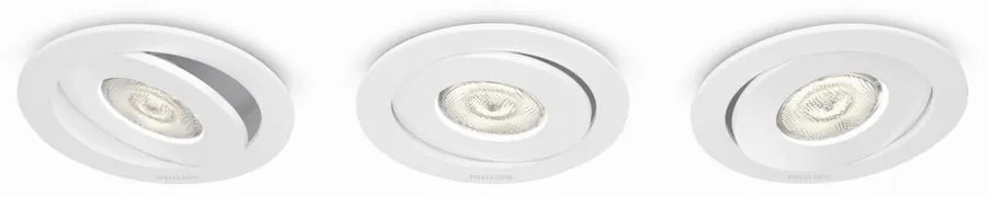 LED Bodové zapuštěné svítidlo Philips Asterope set 3ks 59183/31/16 bílé 2700K