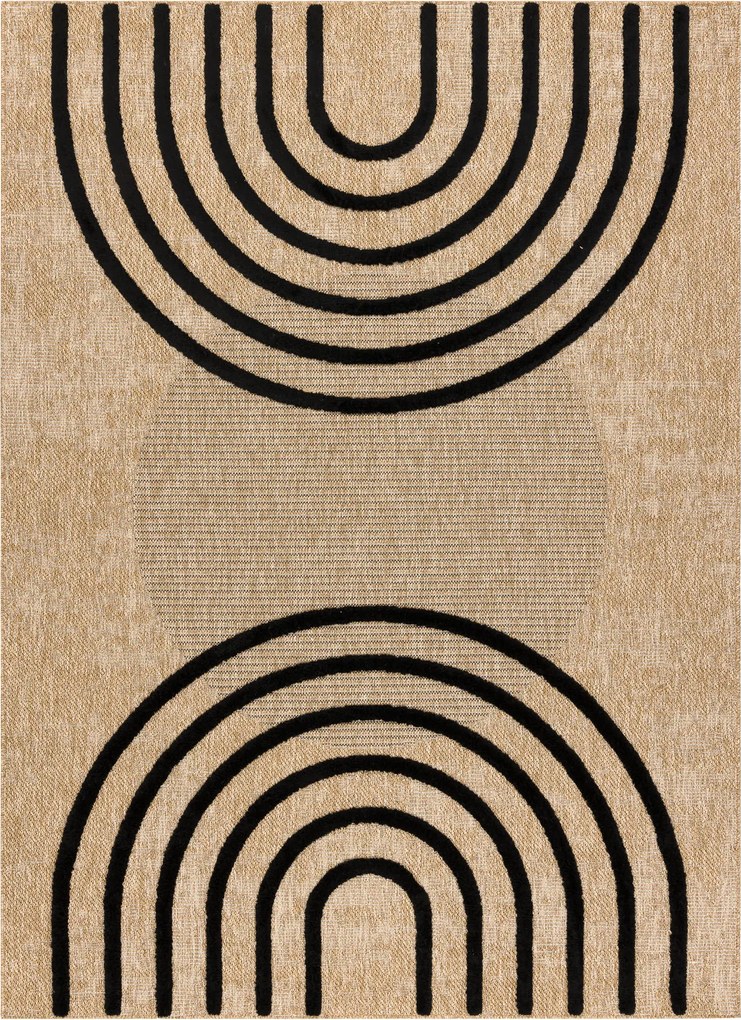 Dywany Łuszczów, Kusový koberec Spark 0688 beige/black, 160x220, béžová, chodba / předsíň