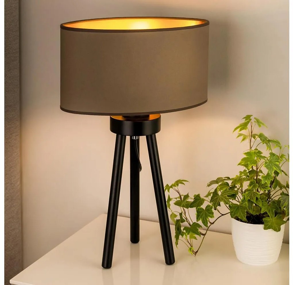 Duolla - Stolní lampa OVAL VEGAN 1xE27/15W/230V pr. 30 cm béžová