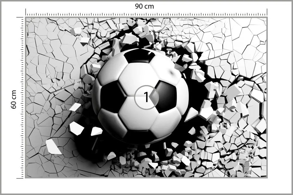 Fototapeta Fotbal – 3D Efekt Omyvatelný vlies 180x120