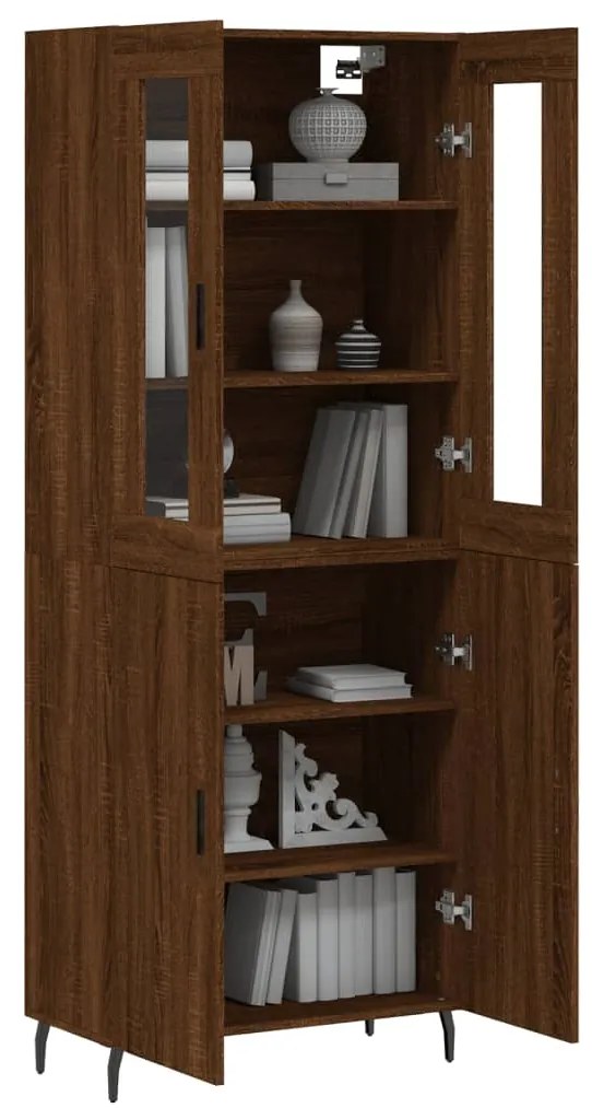 Skříň highboard hnědý dub 69,5 x 34 x 180 cm kompozitní dřevo - Default Title