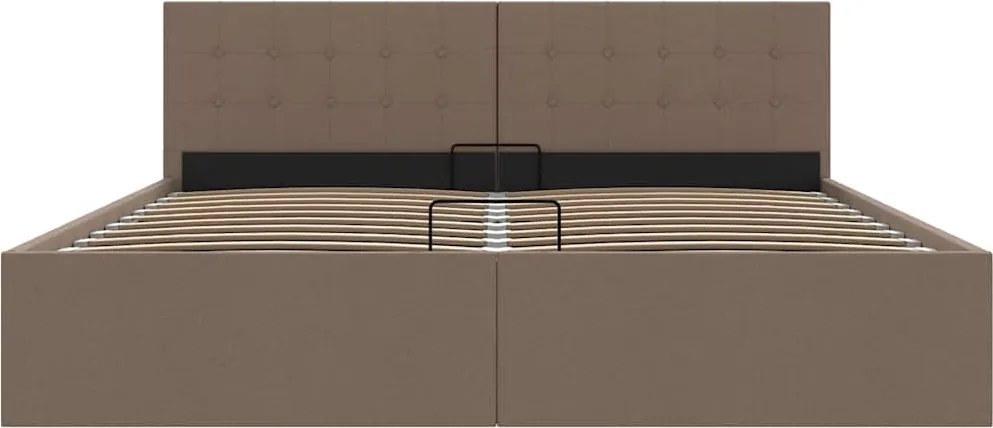 Rám postele s úložným prostorem taupe textil 180 x 200 cm 285599