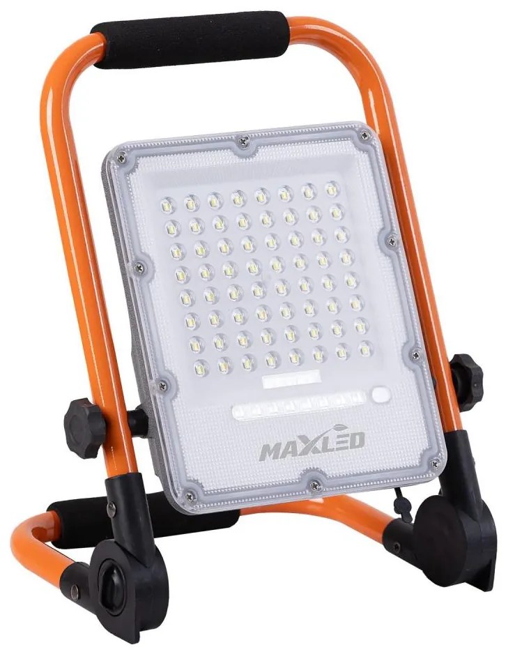 MAXLED LED Nabíjecí reflektor se stojanem LED/50W/3,2V 4500K 5000 mAh IP65 oranžová 5903271845224