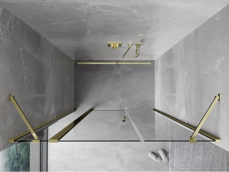 Mexen, Mexen Mist Otočné sprchové dveře 120 cm, transparentní, zlaté - 8A4-120-001-50-00