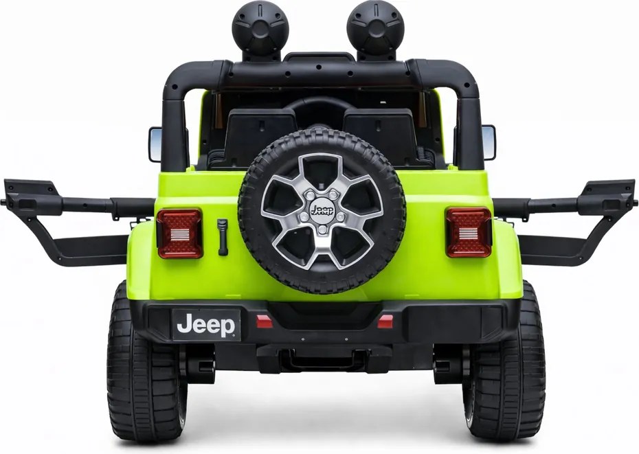 LEAN CARS Elektrické autíčko Jeep Rubicon 4x4, LED, MP3, zelené