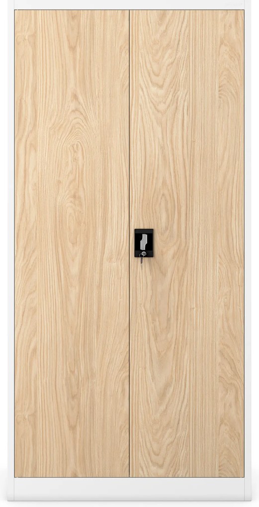 Kancelářská skříň na dokumenty se 4 policemi, bílá/dub sonoma, 900x1850x400 mm: JAN Eco Design