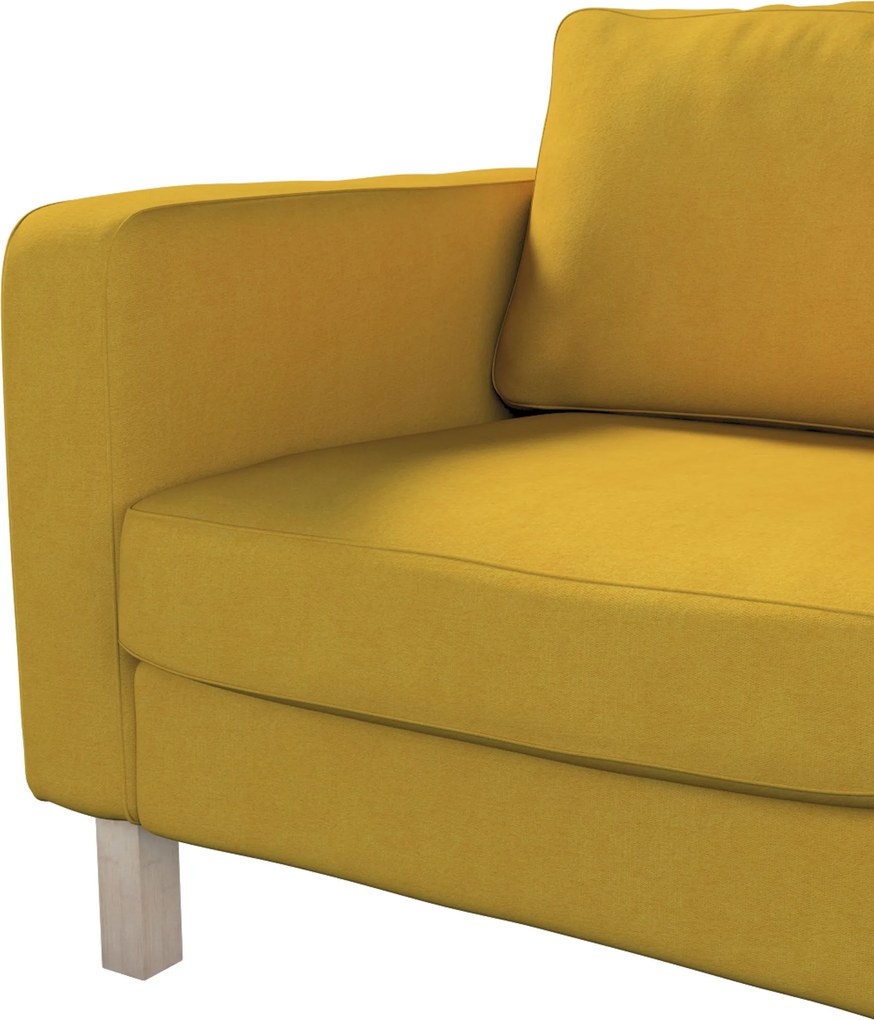 Potah na křeslo IKEA Karlstad, krátký barva žlutá látka pletený vzor