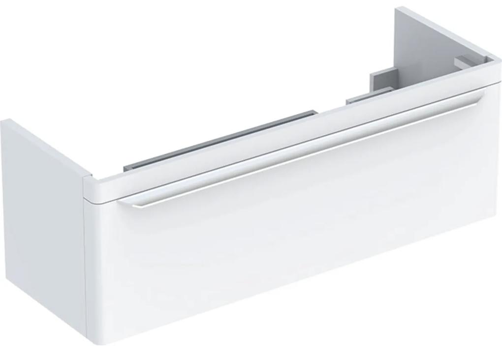 Geberit myDay - Umyvadlová skříňka, 1160x410x430 mm, 1 zásuvka s LED osvětlením, lesklá bílá 824130000
