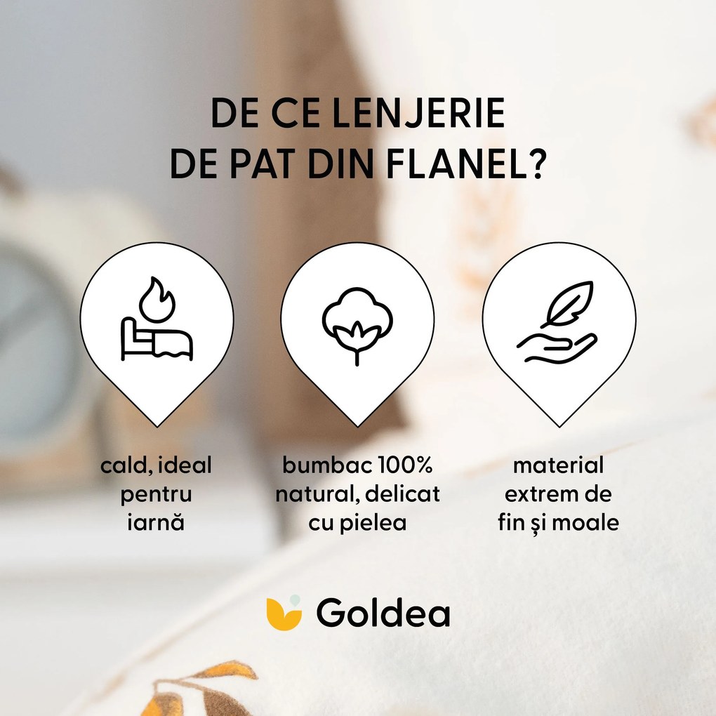 Goldea flanelové povlečení - podzimní dýně a lístky 140 x 200 a 70 x 90 cm