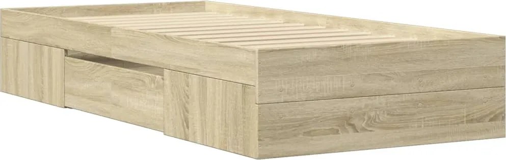 Rám postele bez matrace dub sonoma 100x200 cm kompozitní dřevo 3295487