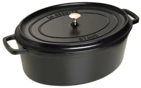 Staub Cocotte hrnec oválný, černá, 31 cm / 5,5 l