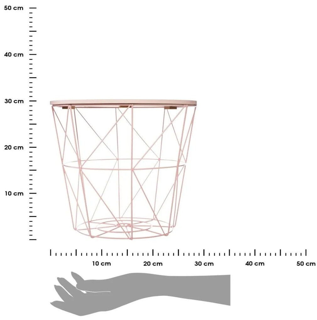 DekorStyle Odkládací stolek Kumi růžový