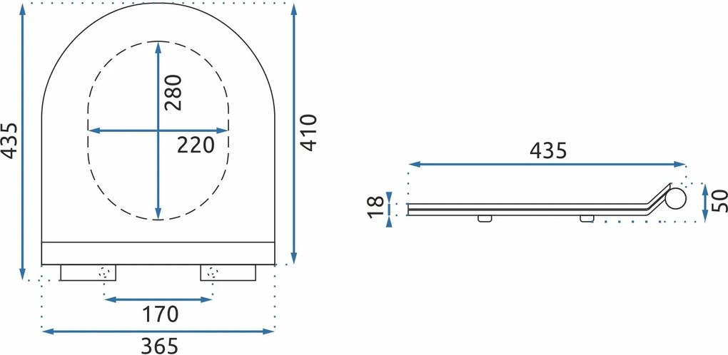 Rea Carlo Granit Shiny, SLIM toaletní WC sedátko s pomalým zavíráním 410x365 mm, duroplast, soft-close, imitace kamene, REA-C4520