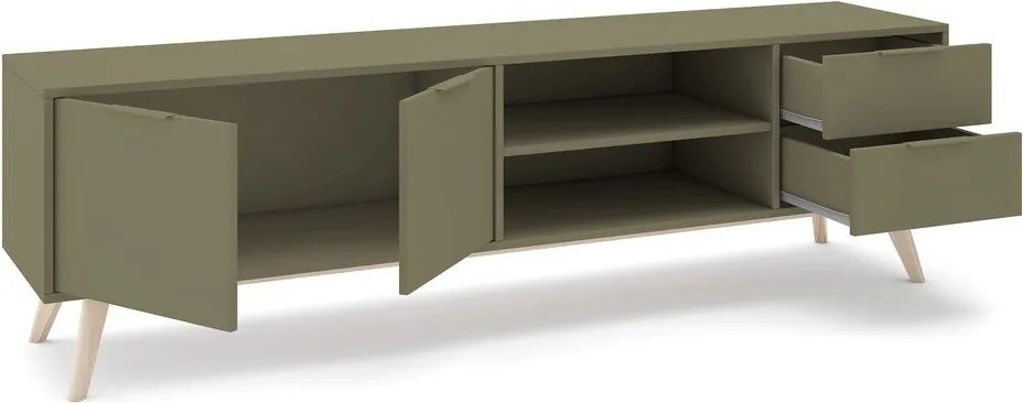 Zelený matný TV stolek 180x53x40 cm Campus – Marckeric