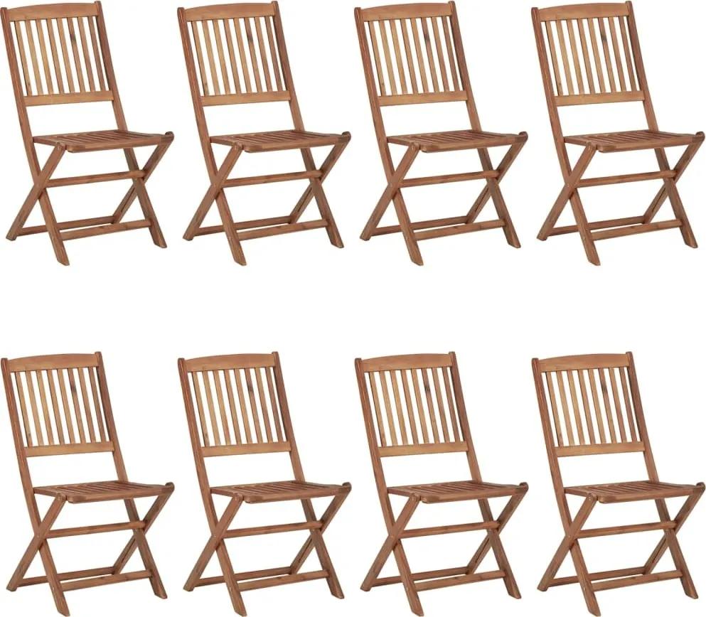 vidaXL Skládací zahradní židle s poduškami 8 ks masivní akácie [3075038] Barva: taupe