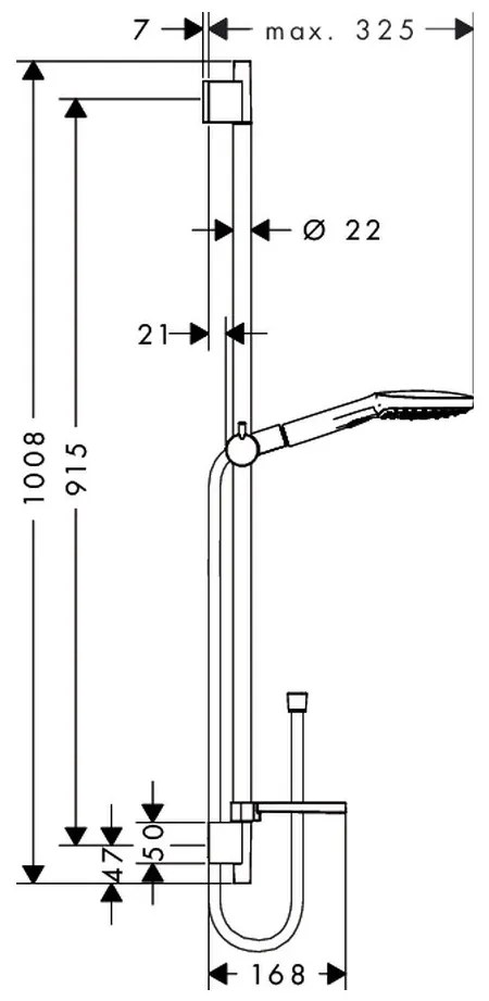Hansgrohe Raindance Select E, sprchová sada 120 3jet EcoSmart 9 l/min se sprchovou tyčí 90 cm, chromová, HAN-26623000