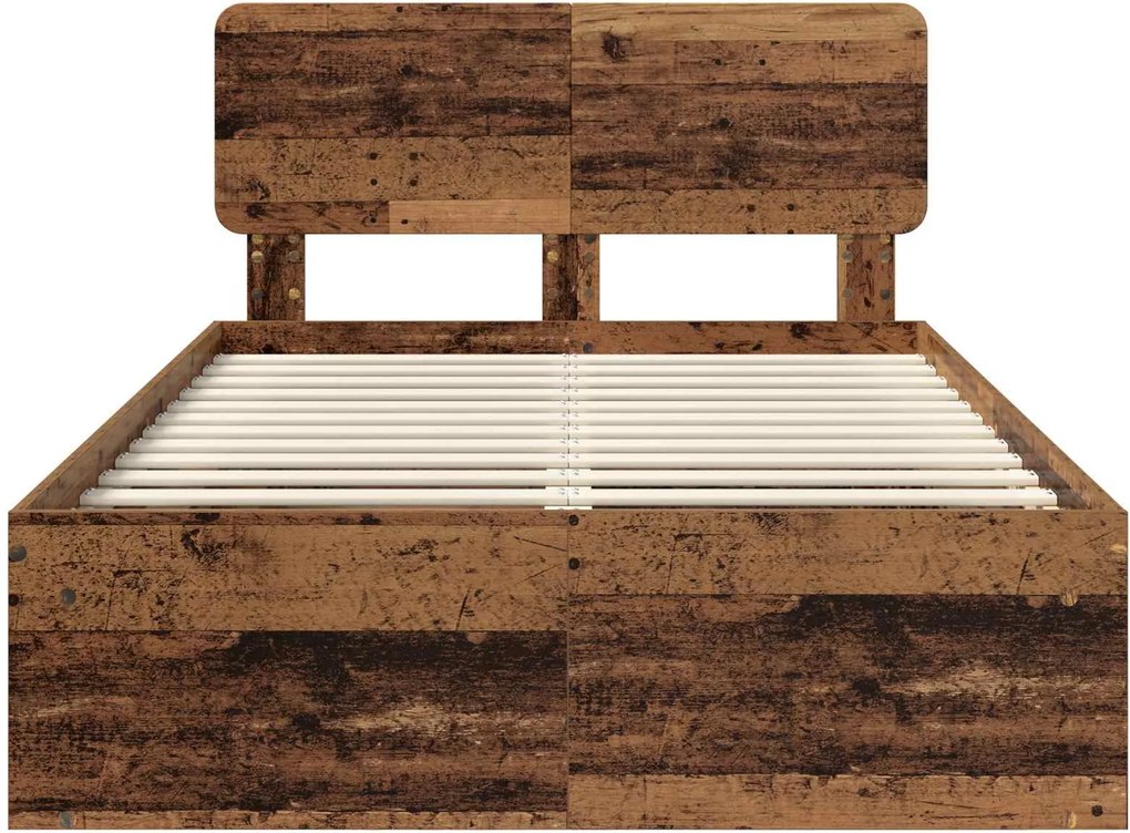 Rám postele Staré dřevo 135 x 190 cm Masivní borové dřevo 3412094