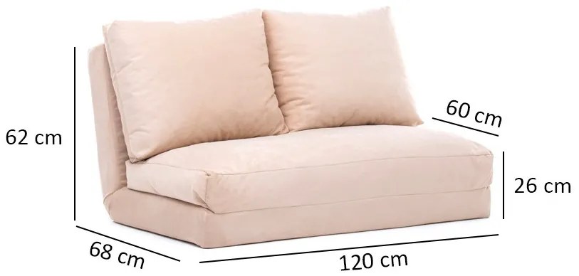 Designová rozkládací pohovka Wandella 120 cm krémová
