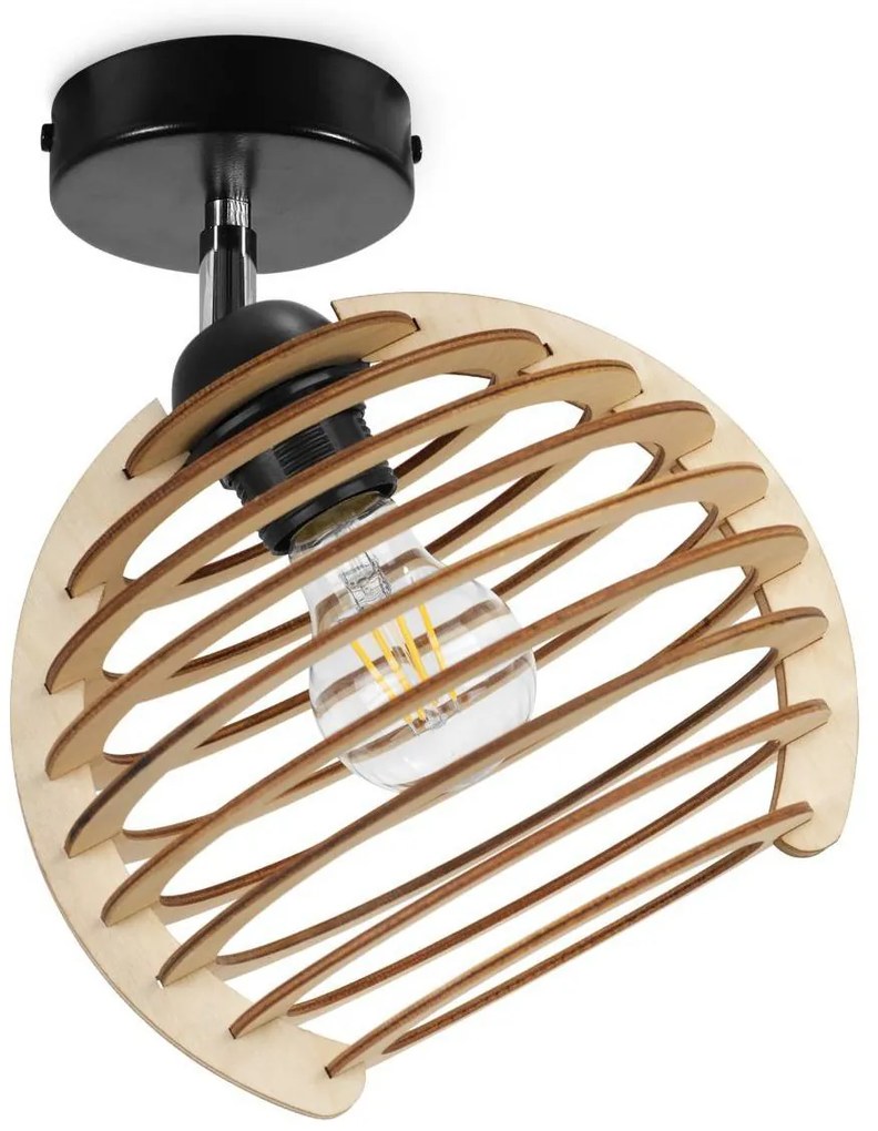 Bodové svítidlo Timber, 1x dřevěné stínítko, n