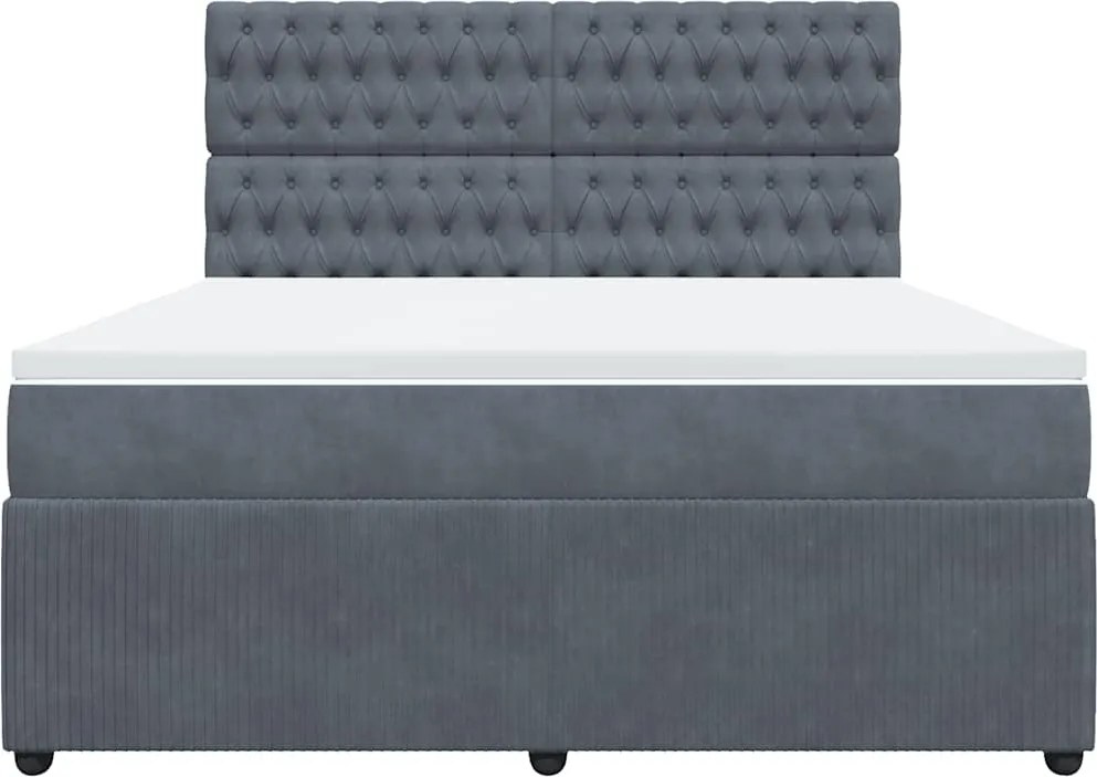 Box spring postel s matrací tmavě šedá 180x200 cm samet 3292413