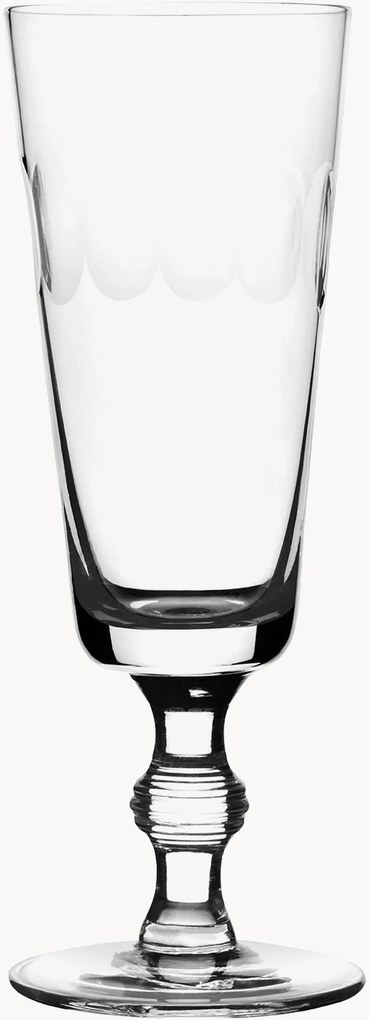 Sada ručně foukaných křišťálových sklenic na sekt Lens, 4 díly