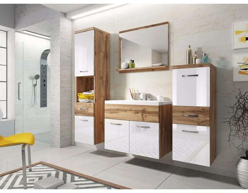Koupelnový nábytek Lumia, Barva: šedé palladium, Sifon k umyvadlu: ne, Baterie: Maro Blo 020M
