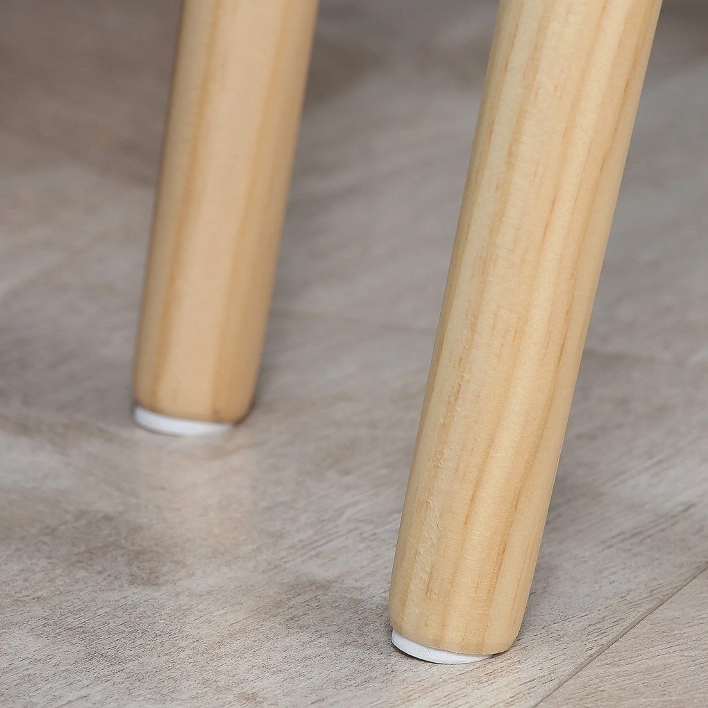 HOMCOM Sada 2 vedlejších stolků se dřevěnýma nohama, skládací konferenční stolky do obývacího pokoje, ložnice a kanceláře 59,5x39,5x45 cm a 44,5x28,5…