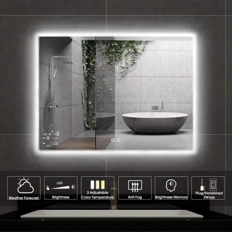 Chytré topné zrcadlo ByeCold 200 W, 60 × 60 cm, WiFi
