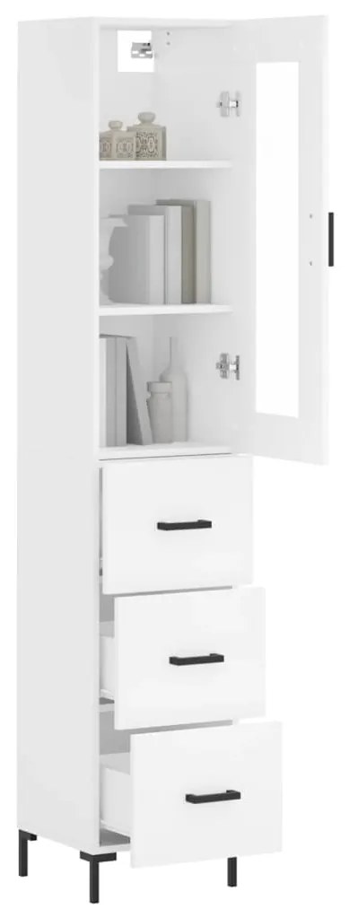 Skříň highboard bílá 34,5 x 34 x 180 cm kompozitní dřevo,  3199233