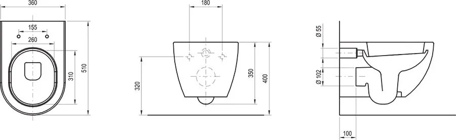 Ravak Uni Chrome X01516 WC Rim závěsné