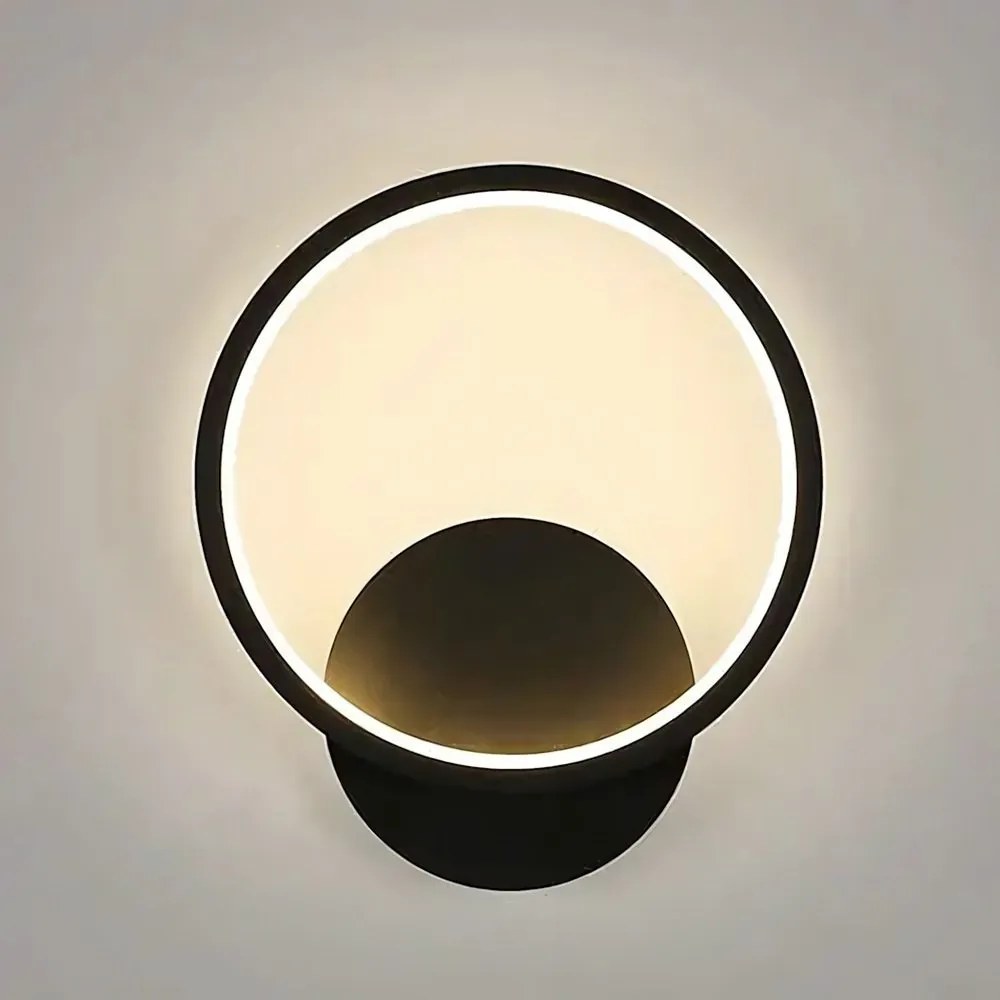 Toolight Toolight, LED nástěnné svítidlo 20cm, 10W, 3000K, LHJ081-W, černá matná, OSW-50060