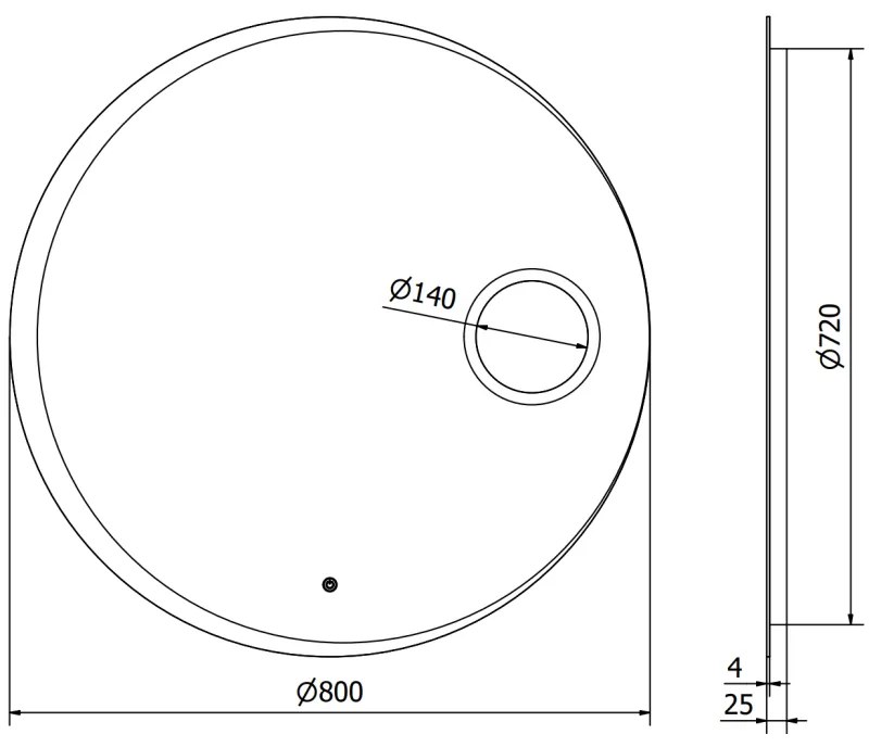 Mexen Ella, LED koupelnové zrcadlo s podsvícením a kosmetickým zrcátkem 80x80 cm, 6000K, ochrana proti zamlžování, 9811-080-080-611-00