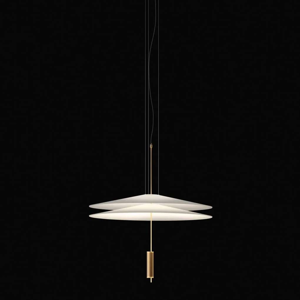 Vibia Flamingo LED závěsné světlo 2 stínidla zlatá