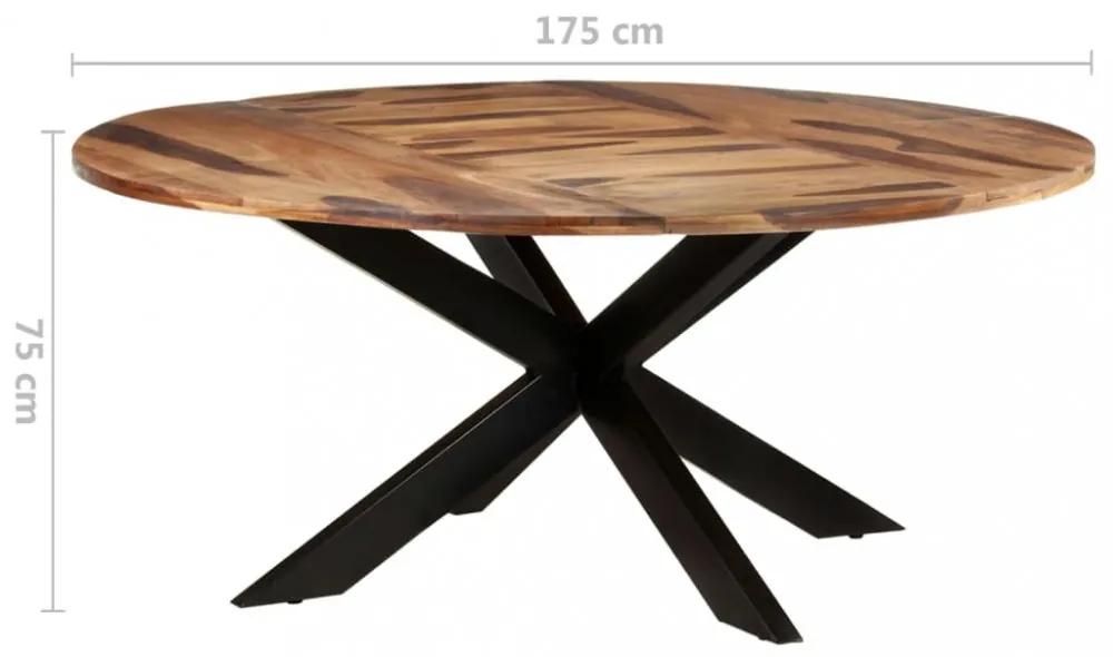 Jídelní stůl akácie / černá Dekorhome 140x80x75 cm
