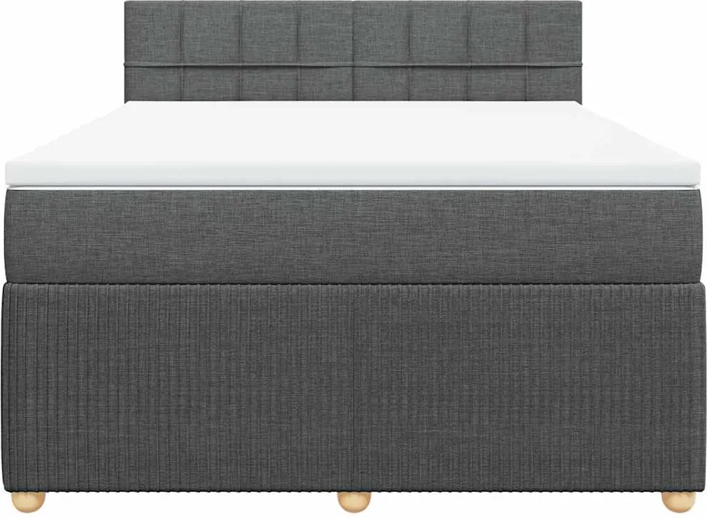 Box spring postel s matrací tmavě šedá 140x200 cm textil 3289780