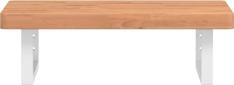 Deska pod umyvadlo nástěnná ocel a masivní bukové dřevo 3302376