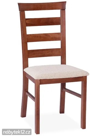 Elegantní čalouněná jídelní židle Alcinia, masiv buku, mahagon / merida 02, 43x95x42 cm