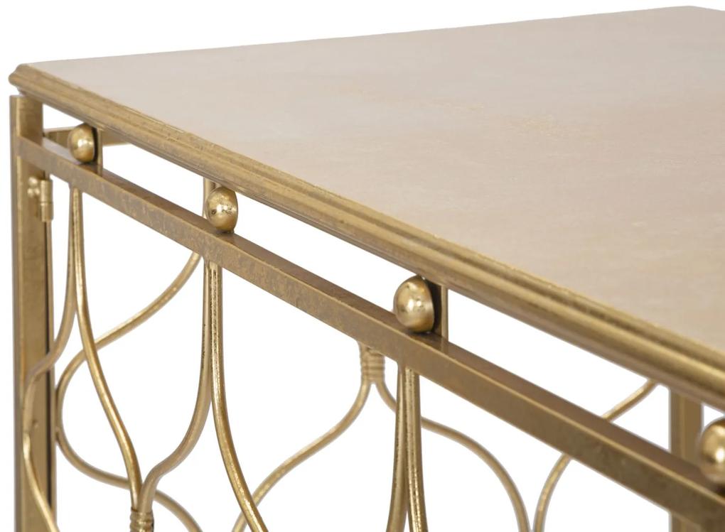 Mauro Ferretti Zlatý konzolový stolek Ferretti Tarab, 96,5x41x78 cm