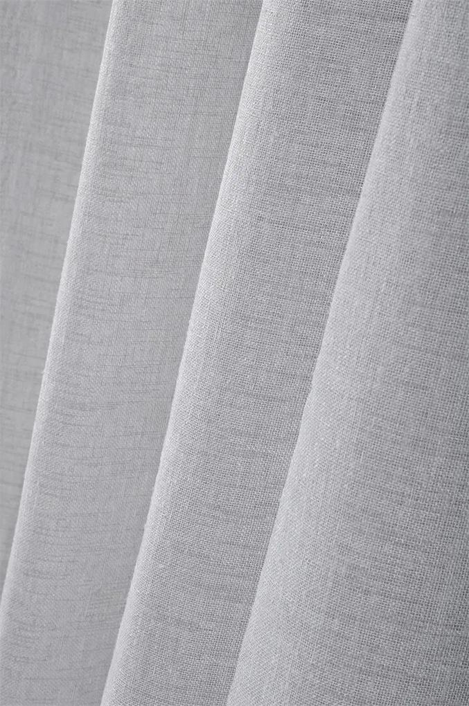 Dekorační záclona s kroužky režného vzhledu PALOMA šedá 140x260 cm (cena za 1 kus) France