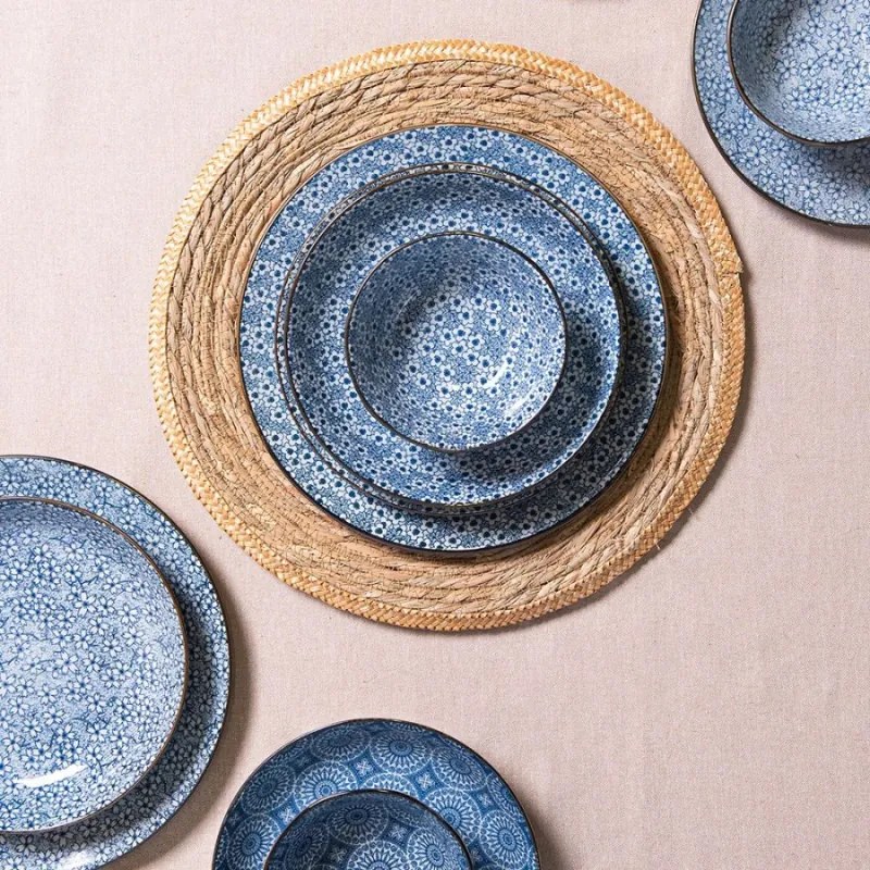 Dezertní talíř s modrými kvítky BlueFlowers – 21x1 cm