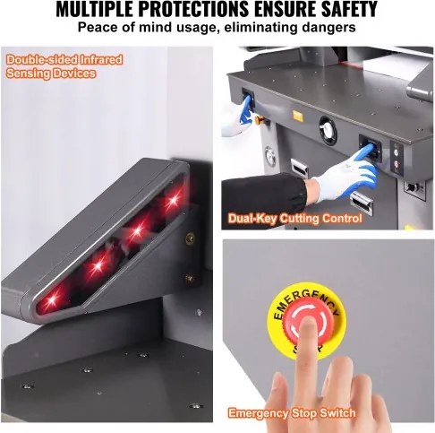 elektrická hydraulická řezačka papíru 66 cm šířka řezu 8 cm tloušťka 17,8 cm