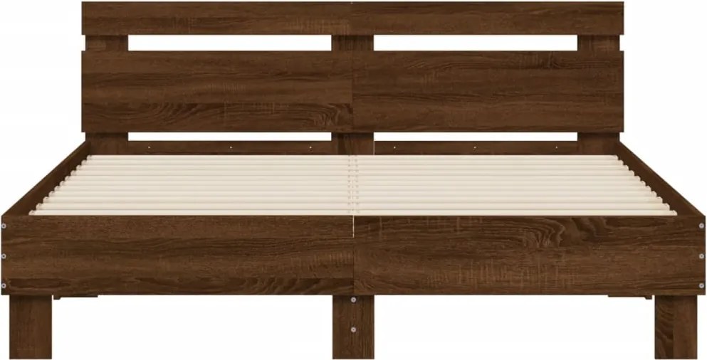Rám postele s čelem hnědý dub 140 x 200 cm kompozitní dřevo 3207426