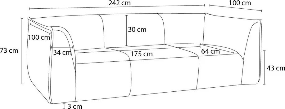 Tmavě modrá manšestrová pohovka 242 cm Giorgia – Bobochic Paris