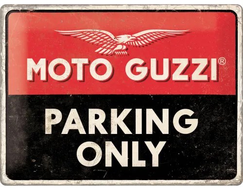 Postershop Plechová cedule: Moto Guzzi Parking Only - 40x30 cm