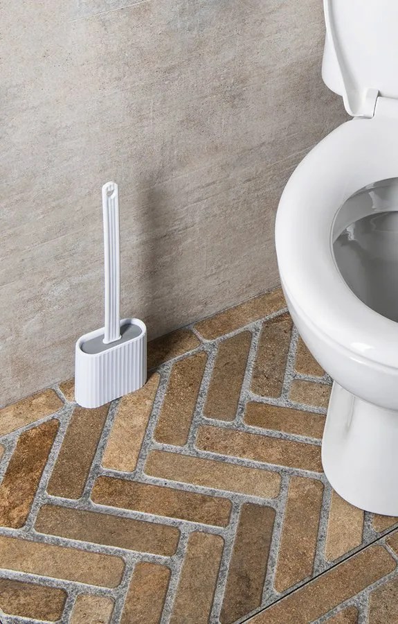 Aqualine Sapho, WC silikonový kartáč na postavení, bílý