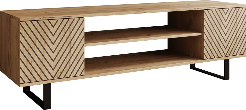 ADRK Furniture Skříňka RTV Lorello Chevron 155 cm